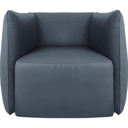 Sessel Egoitaliano "Ludo Loungesessel, Designsessel, Clubsessel, elegant und zeitlos", grau (smoke), B:80cm H:68cm T:80cm, Leder &raquo;BULL&laquo; (echtes Rindsleder). Geschliffenes, pigmentiertes und behandeltes Rindsleder mit einer Dicke von 1, 3-1, 5 mm. Dieses Leder zeigt eine ziemlich weiche Hand mit einem halb undurchsichtigen Aussehen. Es handelt sich um ein gesch&uuml;tztes Leder. Eine leichte Deckschicht