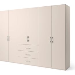 Drehtürenschrank SET ONE BY Musterring "Henderson" Schränke Gr. B/H/T: 301cm x 223cm x 60cm, 6 St., beige (champagner) mit 3 Schubladen, inkl. Fachböden und Kleiderstangen