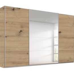 Schwebetürenschrank Rauch "Toma" Schränke Gr. B/H/T: 315 cm x 229 cm x 62 cm, 3 St., braun (eiche artisan) inkl. Regaleinsatz mit 3 Stoffboxen und zusätzlichen Einlegeböden