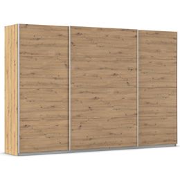 Schwebetürenschrank Rauch "Kleiderschrank Schrank Garderobe AGORDO mit Dekor- oder Hochglanzfront" Schränke Gr. B/H/T: 315 cm x 210 cm x 62 cm, 3 St., braun (eiche artisan) durchdachte Innenausstattung, in 4 Breiten und 2 Höhen MADE IN GERMANY Bestseller