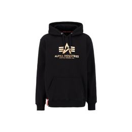 Hoodie Alpha Industries "Alpha Industries Men - Hoodies Basic B&T" Gr. 4XL, schwarz (black, gold) Herren Sweatshirts