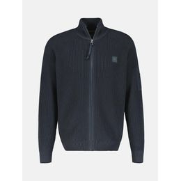 Strickjacke Lerros "Lerros für Herren, grob gerippt" Gr. L, blau (classic navy) Herren Strickjacken