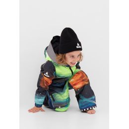 Schneeoverall WeeDo "COSMO SPACE" Gr. 92/104, bunt (space print + black) Jungen Overalls Langlebiger Schneeanzug