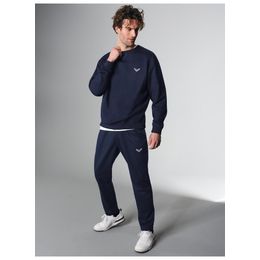 Freizeitanzug TRIGEMA "TRIGEMA Oversized Jogginganzug" Gr. XXL, blau (navy) Herren Sportanzüge