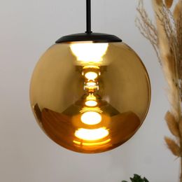 ECO-Light LED-Hängeleuchte Altaïr, goldfarben, Ø 15 cm, Glas, 3.000 K