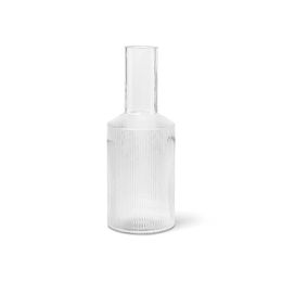 ferm LIVING Karaffe Ripple, klar, 1 L, Glas, mundgeblasen