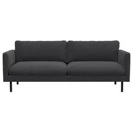 3,5-Sitzer FLEXLUX "Bolzano, Megasofa, aktuelles Design" Sofas Gr. B/H/T: 207cm x 61cm x 90cm, Lederoptik, grau (shark grey) sehr bequem durch Kaltschaum, im Sitz, lose Sitz -& Rückenkissen