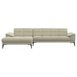 Ecksofa FLEXLUX "Viale L-Form, mit attraktiver Rückensteppung" Sofas Gr. B/H/T: 297cm x 160,5cm x 74cm, Chenille, Chaiselongue links, beige (sandy beige) Sitzaufbau mit hochwertigem Kaltschaum für mehr Sitzkomfort