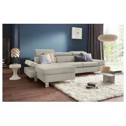 Ecksofa exxpo - SOFA FASHION "Fiji, hochwertige Detailverarbeitung im Sitz und Rücken, L-Form" Sofas Gr. B/H/T: 292cm x 98cm x 167cm, Webstoff, Recamiere links, Ohne Bettfunktion, beige bequem durch Kopf- und Armteilverstellung, wahlweise mit Bettfunktion