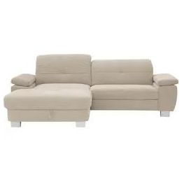 Ecksofa Alina "Becca" Sofas Gr. B/H/T: 268cm x 97cm x 184cm, Struktur TTA, Recamiere links, ohne Bettfunktion-ohne Bettkasten, beige (beige tta 2) inkl. Kopfteilverstellung, wahlweise mit Bettfunktion und Bettkasten