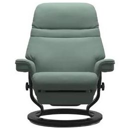 Relaxsessel stressless "Sunrise" Sessel Gr. Leder PALOMA, PowerTM Leg & Back-ohne Akku-Classic Base Schwarz, Relaxfunktion-Drehfunktion-Integrierte Fußstütze-PlusTMSystem, B/H/T: 88cm x 103cm x 78cm, grün (aqua green paloma) elektrisch verstellbar, optional 2-motorisch, Größe M & L