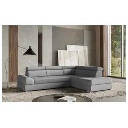 Sit & More Ecksofa SIT & MORE "Broadway L-Form", grau, B:270cm H:79cm T:213cm, 100% Polyester, Sofas, mit verstellbaren Kopfteilen, wahlweise mit Bettfunktion