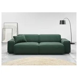 Big-Sofa Andas "Glimminge auch in Breitcord, Feincord + Easy care-Bezug" Sofas Gr. B/H/T: 254cm x 71cm x 101cm, Feincord, grün besondere Kedernähte Zierkissen