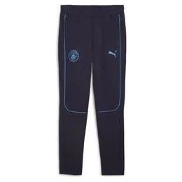 Sporthose Puma "Manchester City Casuals Hose Herren" Gr. XL, Normalgrößen, blau (new navy magic blau), Herren, Obermaterial: 24% Polyester, 76% Baumwolle; Taschenfutter: 100% Baumwolle, colorblocking, Hosen