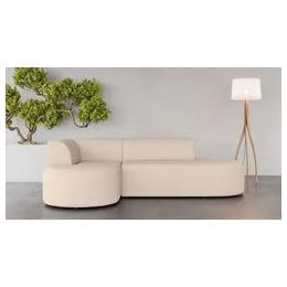 Ecksofa Andas "Ecksofa Tvinne mit Ottomane links oder rechts bestellbar" Sofas Gr. B/H/T: 260cm x 73cm x 170cm, Struktur, Ottomane links, beige L-Form, mit Wellenunterfederung, BxTxH 260x170x73 cm