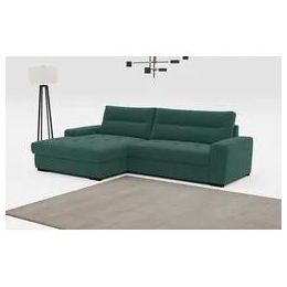 Ecksofa COTTA "Cappa L-Form" Sofas Gr. B/H/T: 295cm x 93cm x 163cm, Struktur fein, Recamiere links, mit Bettkasten und Bettfunktion, grün (racing green)