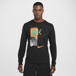 Nike Longsleeve-Basketball-T-Shirt für Herren - Schwarz