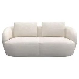 2,5-Sitzer FLEXLUX "Torino, rund, Couch, Loveseat" Sofas Gr. B/H/T: 186cm x 85cm x 102cm, Boucle, beige (vanilla cream) Modernes, organisches Sofa-Design, Kaltschaum, Wellenunterfederung