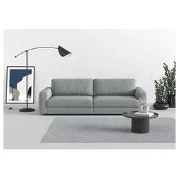 Big-Sofa Trendmanufaktur "Bourbon" Sofas Gr. B/H/T: 264 cm x 84 cm x 126 cm, Struktur weich, XXL ohne Sitztiefenverstellung, grau (grey pinstripe) extra tiefe Sitzfläche, wahlweise mit Sitztiefenverstellung bestellbar