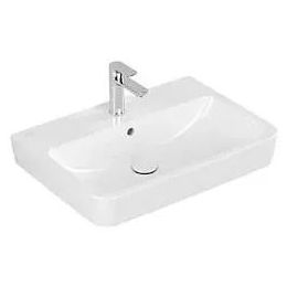 Villeroy & Boch Villeroy und Boch O.novo Waschtisch 4A416501 65 x 46 cm, 1 Hahnloch, eckig, mit Überlauf, weiß