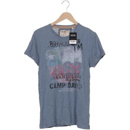 CAMP DAVID Herren T-Shirt, blau, Gr. 46