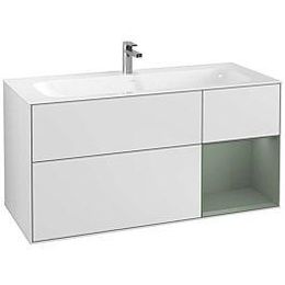 Villeroy & Boch Villeroy und Boch Finion Waschtischunterschrank G070GMMT 119,6x59,1cm, Emotion, Regal rechts Olive Matt Lacquer, White matt lacquer