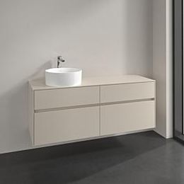 Villeroy & Boch Villeroy und Boch Collaro Waschtischunterschrank C046B0VN 140x54,8x50cm, Waschtisch links, LED-Beleuchtung 10,4W, cashmere grey