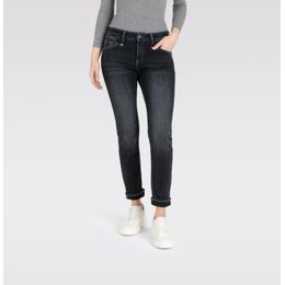 Slim-fit-Jeans MAC "RICH SLIM" Gr. 38, Länge 30, schwarz (anthracit used) Damen Jeans