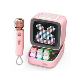 Divoom Ditoo-Mic Mini Karaoke Machine Pixel Art Bluetooth Speaker - Pink