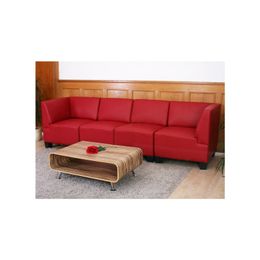 MCW Modular 4-Sitzer Sofa Couch Moncalieri, hohe Armlehnen ~ rot, hohe Armlehnen