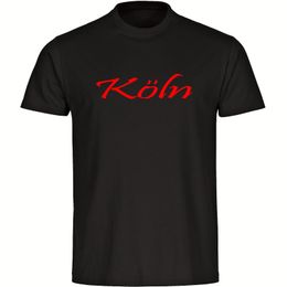 multifanshop® Herren T-Shirt - Köln - Schriftzug - Druck rot