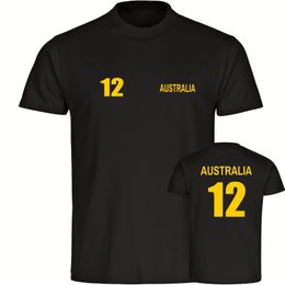 multifanshop® Kinder T-Shirt - Australia - Trikot 12 - Druck gelb