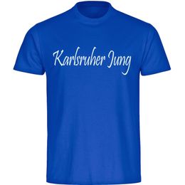 multifanshop® Herren T-Shirt - Karlsruhe - Karslruher Jung - Druck weiß