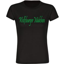 multifanshop® Kinder T-Shirt - Wolfsburg - Wolfsburger Mädchen - Druck grün