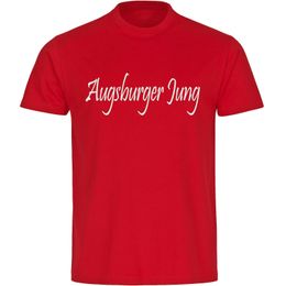 multifanshop Herren T-Shirt - Augsburg - Augsburger Jung - Druck weiß - Männer