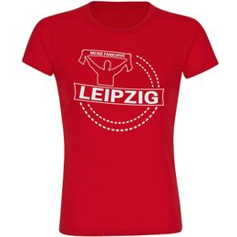 multifanshop Damen T-Shirt - Leipzig - Meine Fankurve - Druck weiß - Frauen