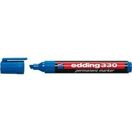 Edding Permanent Marker 330, mit Keilspitze, 1-5 mm, 10 Stück, blau