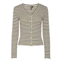 Pieces Strickjacke 'PCIris' Damen Gr&ouml;&szlig;e XXL beige / schwarz