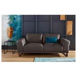 2-Sitzer W.Schillig "montanaa" Sofas Gr. B/H/T: 192 cm x 78 cm x 94 cm, Longlife Xtra-Leder Z59, braun (braun z59) mit Metallkufen in Bronze pulverbeschichtet, Breite 192 cm