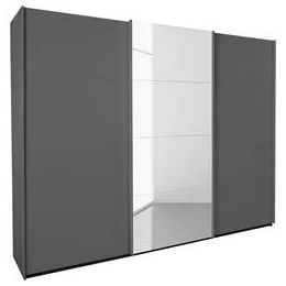 Schwebetürenschrank Rauch "Kleiderschrank Schrank Garderobe Wäscheschrank BESTSELLER KEPAN" Schränke Gr. B/H/T: 270 cm x 210 cm x 62 cm, 3 St., grau (graumetallic) inkl. Schubladen-Einsatz und extra Einlegeböden MADE IN GERMANY