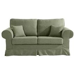 2-Sitzer Home Affaire "Shadmoor", grün, B:188cm H:102cm T:92cm, 100% Polyester, Sofas, Hussenoptik, in uni oder mit Blumendruck