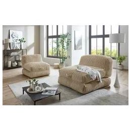 XXL-Sessel Inosign "Pia" Sessel Gr. Breitcord, Bettfunktion, B/H/T: 106cm x 84cm x 125cm, beige (creme) Loungesessel in Megacord, 2 Größen, Schlaffunktion und Pouf-Funktion