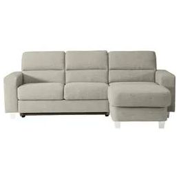 Ecksofa Alina "Ilana" Sofas Gr. B/H/T: 281cm x 90cm x 167cm, Struktur TTA, Recamiere rechts, mit Bettfunktion und Stauraum, beige (beige tta 2) wahlweise mit Bettfunktion und Stauraum