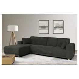 Ecksofa Home Affaire "LEMPS wahlweise Recamiere links oder rechts L-Form", grau (anthrazit), B:297cm H:85cm T:162cm, 100% Polyester, Sofas, incl. Zierkissen, Stellmaße 297x162 cm