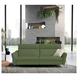 2-Sitzer Egoitaliano "Gaia, modern, elegant und super komfortabel mit hoher Rückenlehne" Sofas Gr. B/H/T: 220cm x 96cm x 93cm, Leder CAREZZA, grün (sprite) erstklassiger Sitzkomfort, Inkl. 2 Relaxfunktionen, mit Designfuß