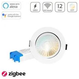 MiBoxer Zigbee 3.0 CCT LED Einbaustrahler rund weiss 12W Ø108,3mm DW2-12A-ZB