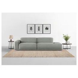 Big-Sofa Trendmanufaktur "Braga, mit hochwertigem Kaltschaum, Megasofa, in Cord erhältlich" Sofas Gr. B/H/T: 277 cm x 72 cm x 107 cm, Struktur weich LENNON, Recamiere rechts, grau (grey pinstripe) modernes Big-Sofa, Couch mit hohem Sitzkomfort, 27772107 cm (BHT)