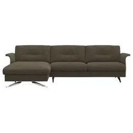 Ecksofa FLEXLUX "Glow bequem und komfortabel durch hochwertigen Sitzaufbau, L-Form" Sofas Gr. B/H/T: 273cm x 81cm x 158cm, Lederoptik, Chaiselongue links, braun (camel brown) Modernes skandinavisches Design