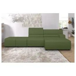 Ecksofa Egoitaliano "Babouche, Designsofa mit außergewöhnlichem Sitzkomfort zum Wohlfühlen" Sofas Gr. B/T: 384cm x 98cm, Leder CAREZZA, Recamiere rechts, grün (sprite)