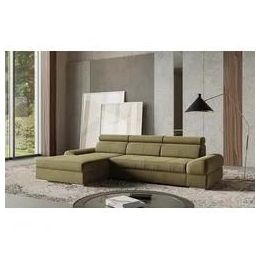 Sit & More Ecksofa SIT & MORE "Broadway L-Form" Sofas Gr. B/H/T: 284cm x 79cm x 171cm, Samtoptik, Recamiere links, mit Bettfunktion, grün (olive) inklusive Kopfteilverstellung, wahlweise mit Bettfunktion